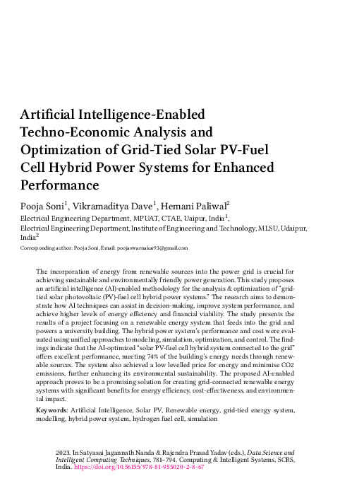 (PDF) Artificial Intelligence-Enabled Techno-Economic Analysis and ...