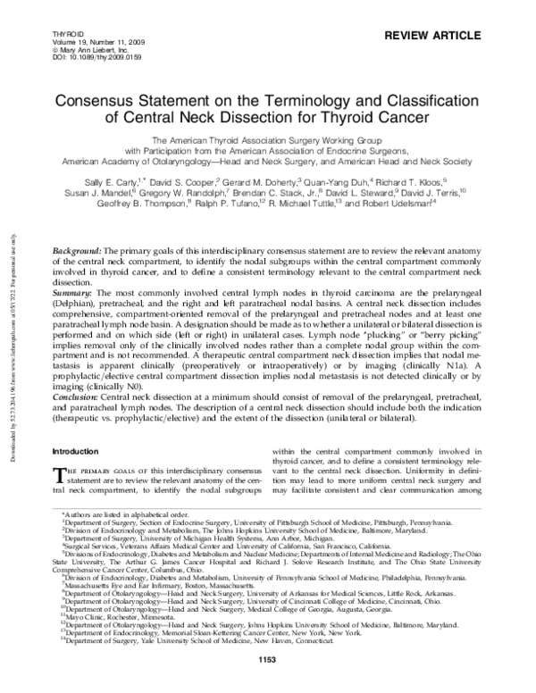 (PDF) Consensus Statement on the Terminology and Classification of ...