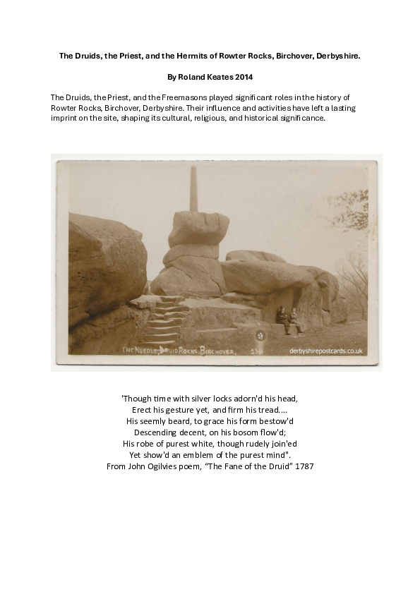 (PDF) The Druids, Priests and Hermits of Rowter Rocks, Birchover ...