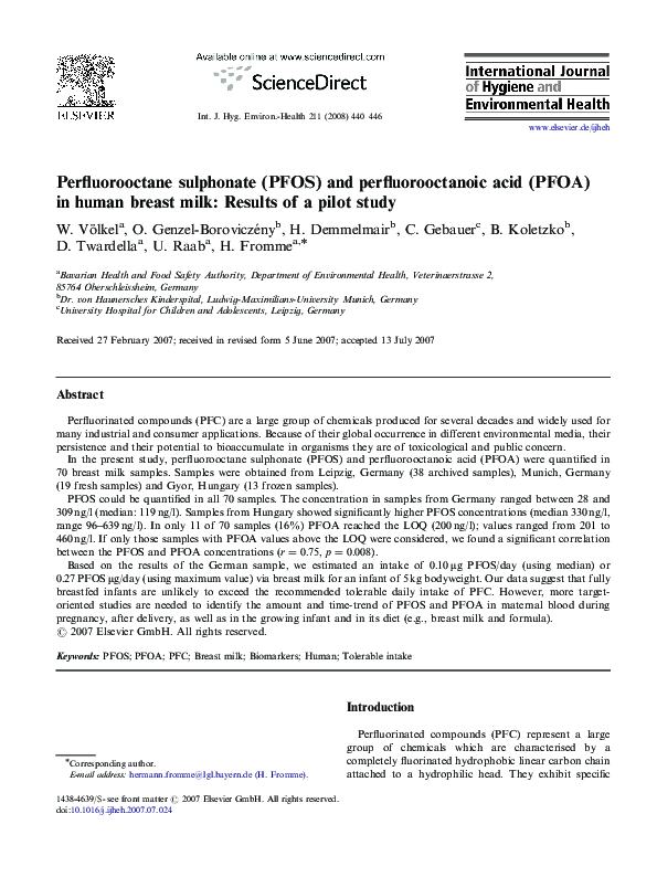(PDF) Perfluorooctane sulphonate (PFOS) and perfluorooctanoic acid ...