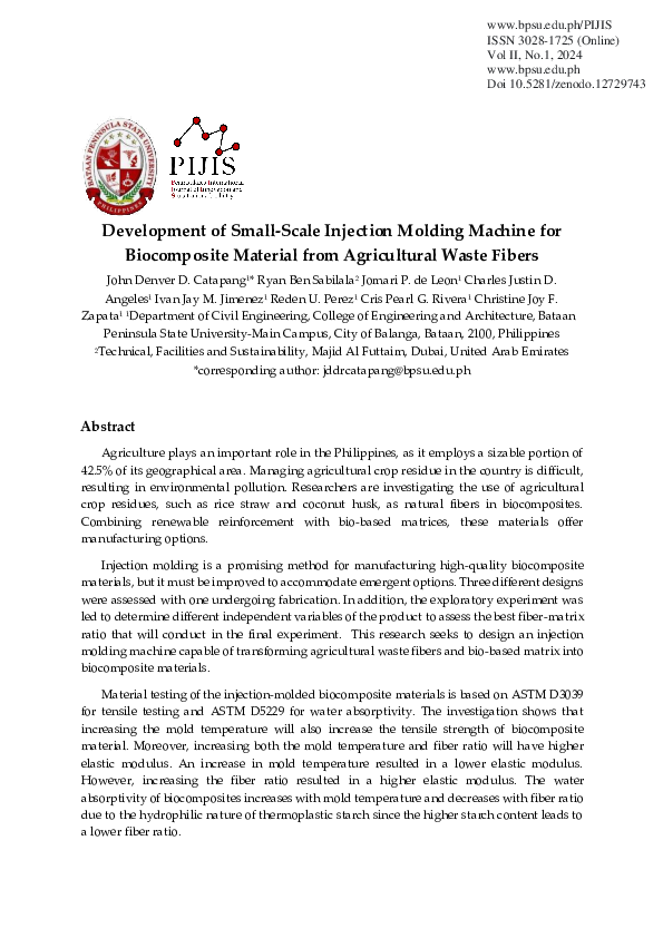 (PDF) Development of Small-Scale Injection Molding Machine for ...