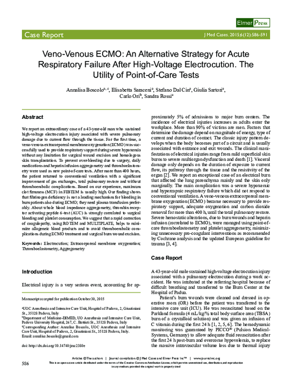(PDF) Veno-Venous ECMO: An Alternative Strategy for Acute Respiratory ...