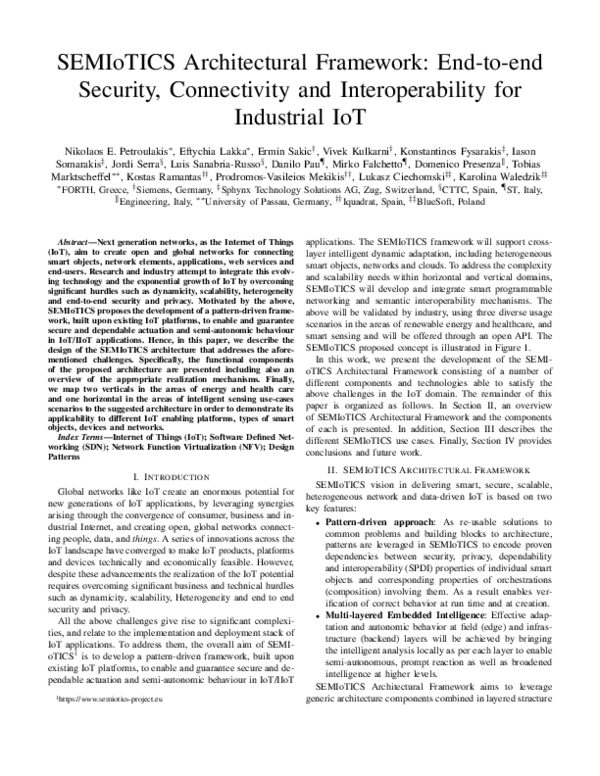 (PDF) SEMIoTICS Architectural Framework: End-to-end Security ...