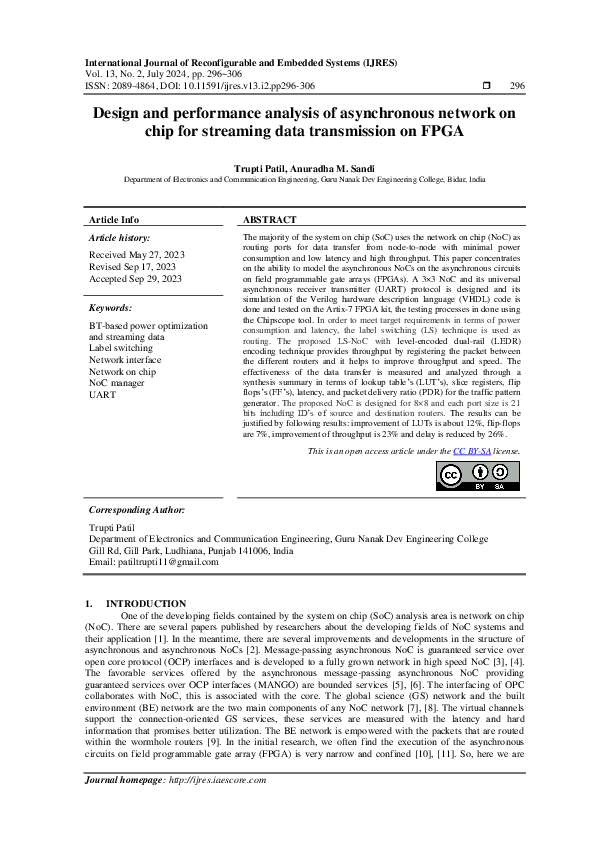 Pdf Design And Performance Analysis Of Asynchronous Network On Chip