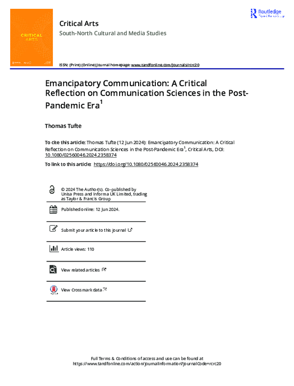 (PDF) Emancipatory Communication: A Critical Reflection on ...