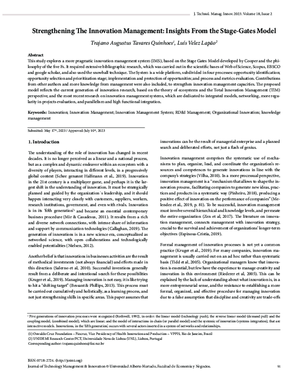 (PDF) Strengthening The Innovation Management: Insights from the Stage ...