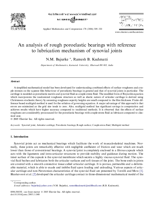 (PDF) An analysis of rough poroelastic bearings with reference to lubrication mechanism of ...