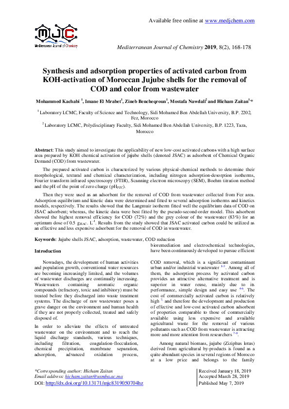 (PDF) Synthesis and adsorption properties of activated carbon from KOH ...
