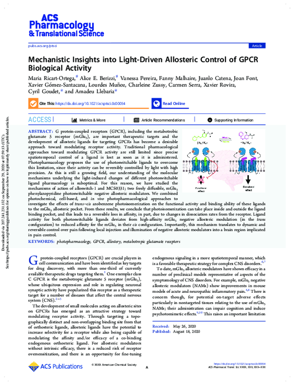 (PDF) Mechanistic Insights into Light-Driven Allosteric Control of GPCR Biological Activity ...
