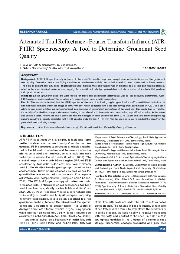 (PDF) Attenuated Total Reflectance -Fourier Transform Infrared (ATR-FTIR) Spectroscopy: A Tool ...