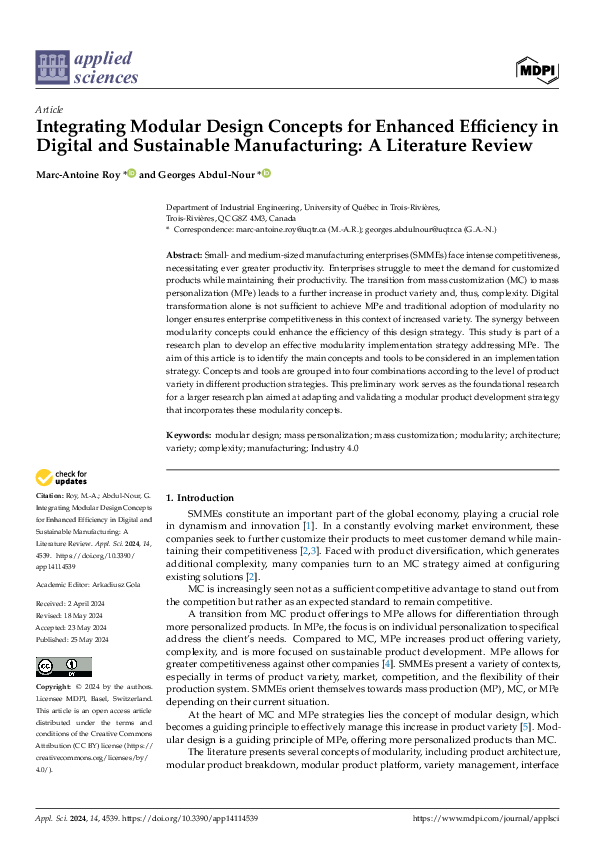 Pdf Integrating Modular Design Concepts For Enhanced Efficiency In