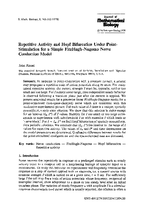 (PDF) Repetitive activity and hopf bifurcation under point-stimulation ...