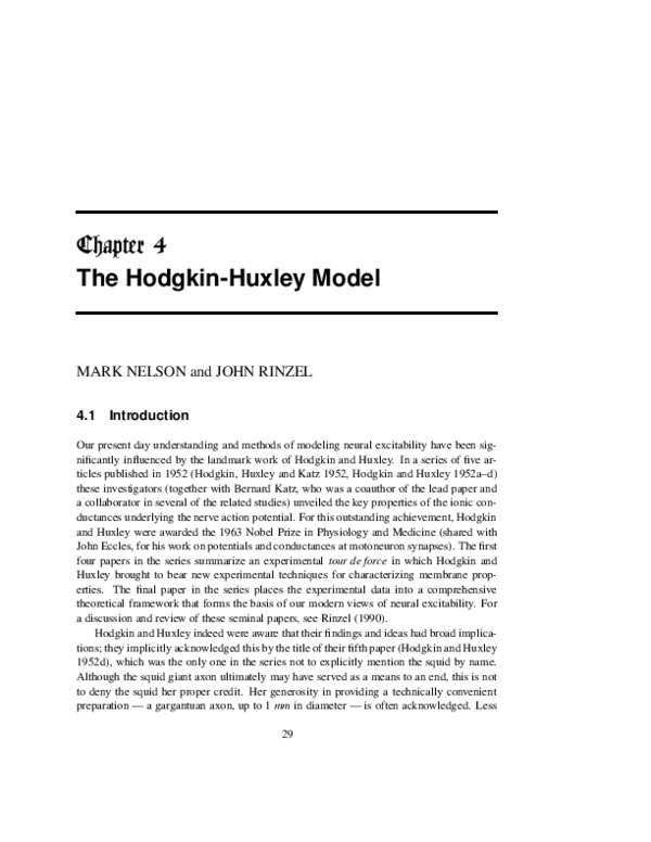 (PDF) The Hodgkin-Huxley Model