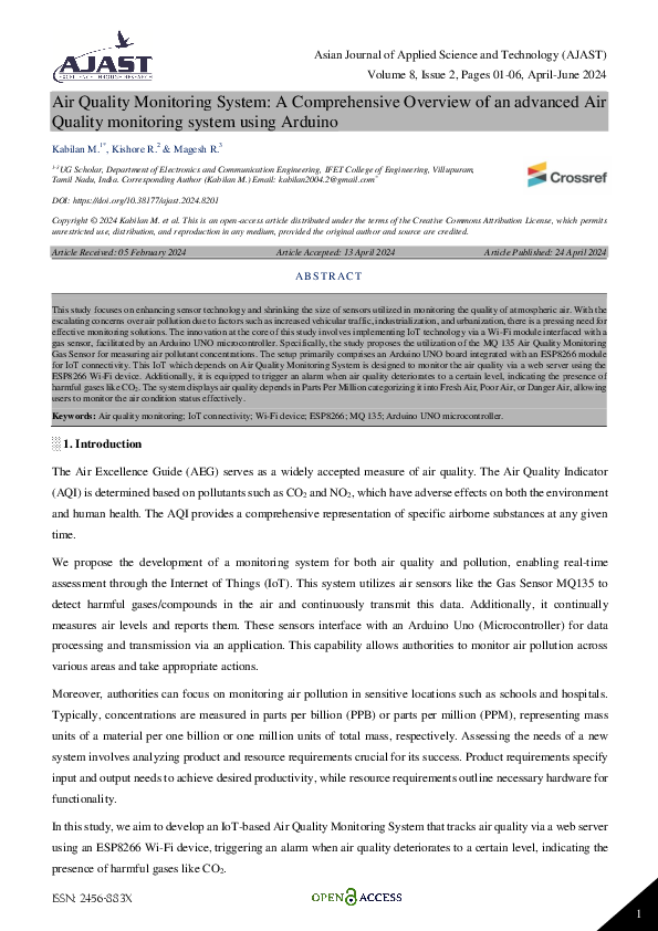 (PDF) Air Quality Monitoring System: A Comprehensive Overview of an ...