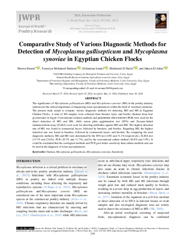 (PDF) Comparative Study of Various Diagnostic Methods for Detection of ...