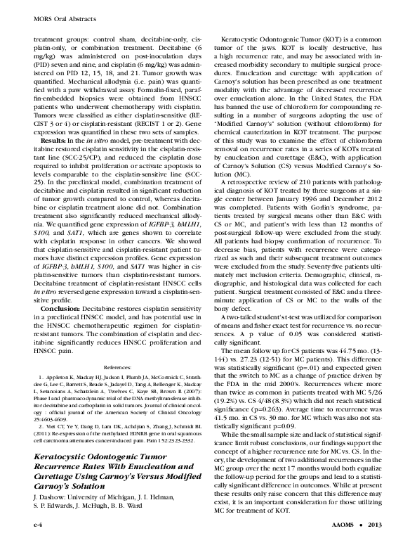 (PDF) Keratocystic Odontogenic Tumor Recurrence Rates With Enucleation ...