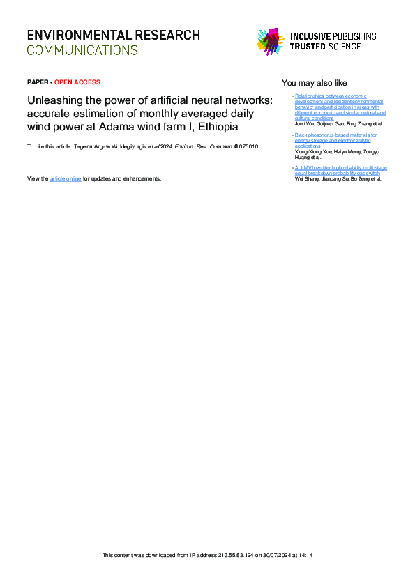 (PDF) Unleashing the power of artificial neural networks: accurate estimation of monthly ...