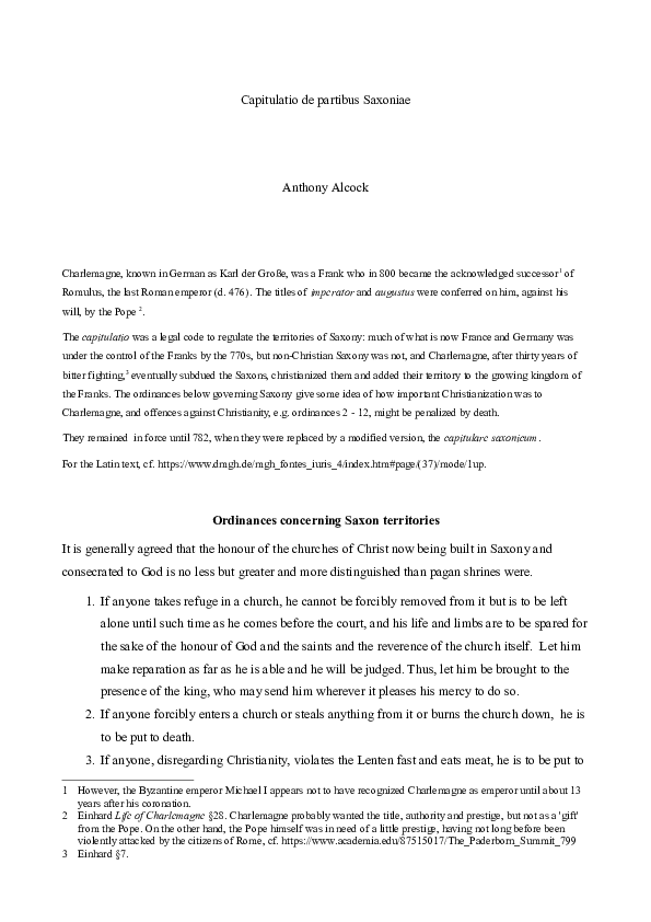 (PDF) Capitulatio de partibus Saxoniae