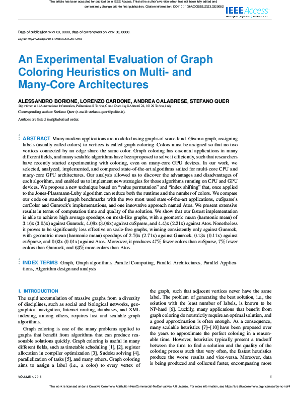 (PDF) An Experimental Evaluation of Graph Coloring Heuristics on Multi ...