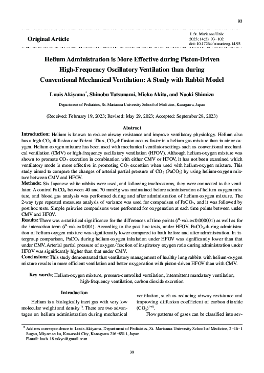 (PDF) Helium Administration is More Effective during Piston-Driven High ...