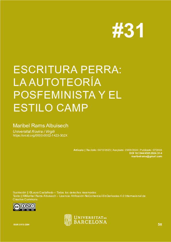 (PDF) ESCRITURA PERRA: LA AUTOTEORÍA POSFEMINISTA Y EL ESTILO CAMP