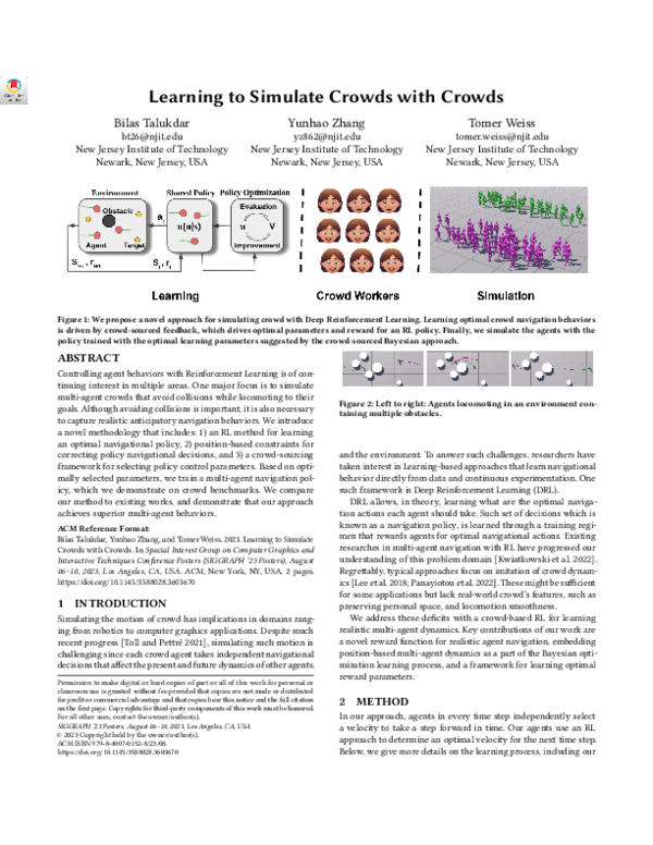 (PDF) Learning to Simulate Crowds with Crowds
