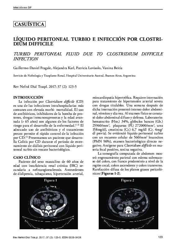 (PDF) Turbid peritoneal fluid due to Clostridium difficile infection