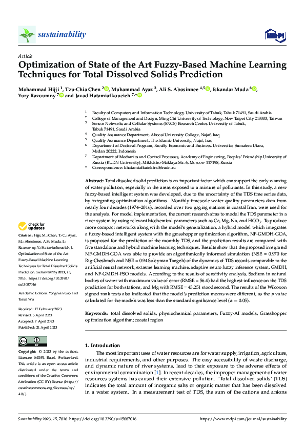 (PDF) Optimization of State of the Art Fuzzy-Based Machine Learning Techniques for Total ...