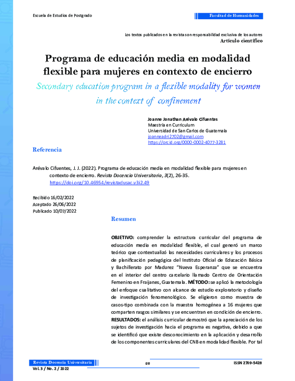 (PDF) Programa de educación media en modalidad flexible para mujeres en contexto de encierro