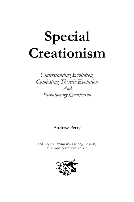 (PDF) Special Creationism