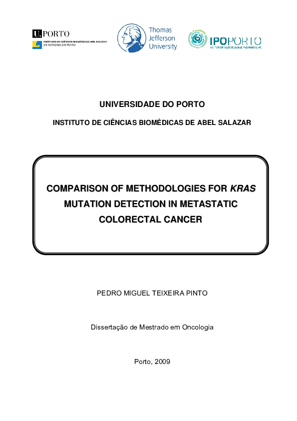 Pdf Comparison Of Methodologies For Kras Mutation Detection In Metastatic Colorectal Cancer