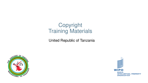 (PDF) Copyright Training Materials United Republic of Tanzania