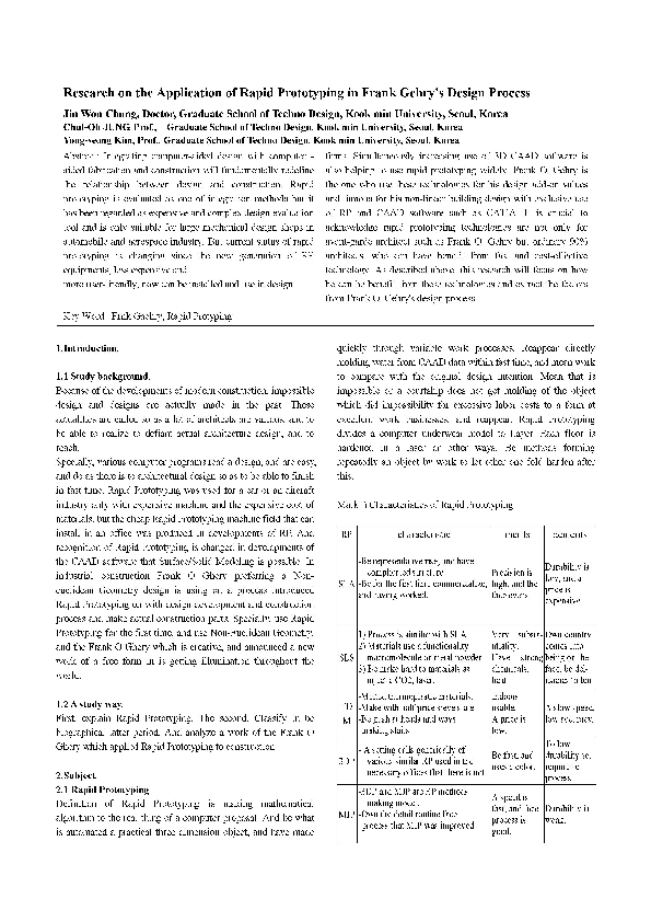(PDF) Research on the Application of Rapid Prototyping in Frank Gehry's ...