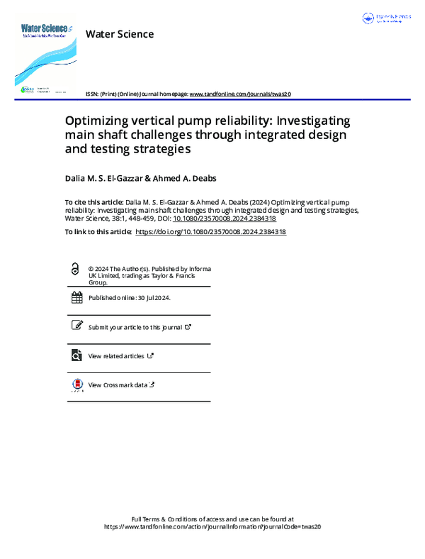(PDF) Optimizing vertical pump reliability: Investigating main shaft challenges through ...