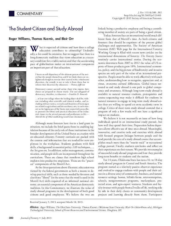 (PDF) The Student-Citizen and Study Abroad
