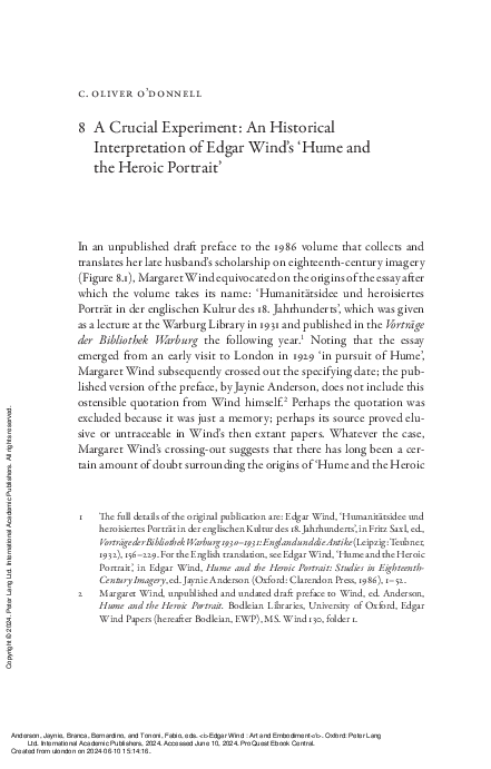 (PDF) A Crucial Experiment: An Historical Interpretation of Edgar Wind's 'Hume and the Heroic ...
