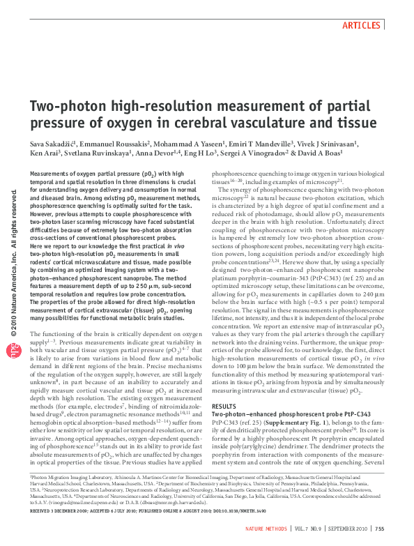 (PDF) Two-photon high-resolution measurement of partial pressure of ...