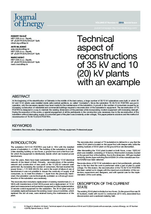 (PDF) Technical aspect of reconstructions of 35 kV and 10 (20) kV ...