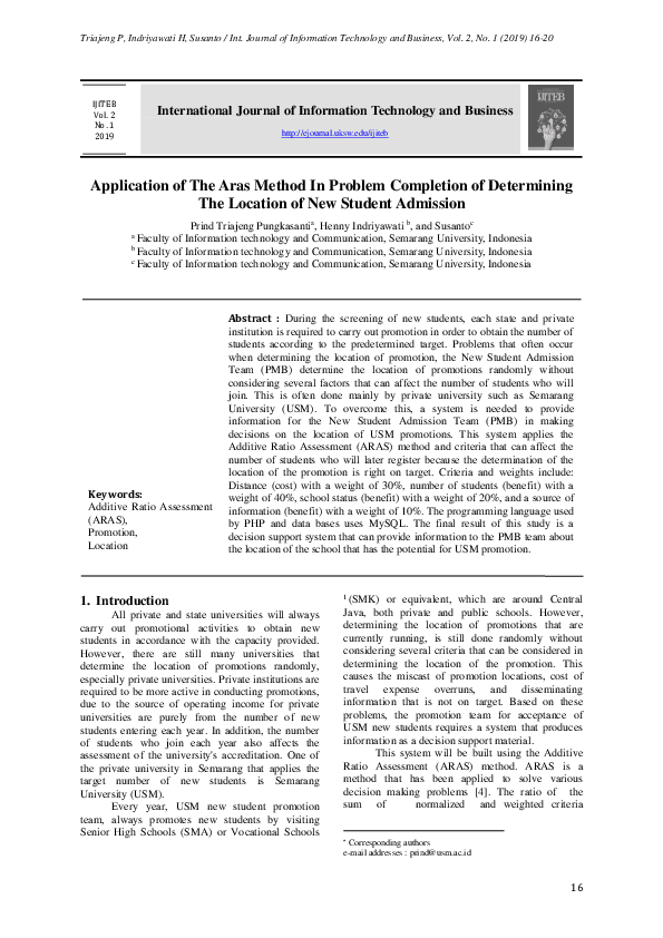 (PDF) Application of The Aras Method In Problem Completion of ...