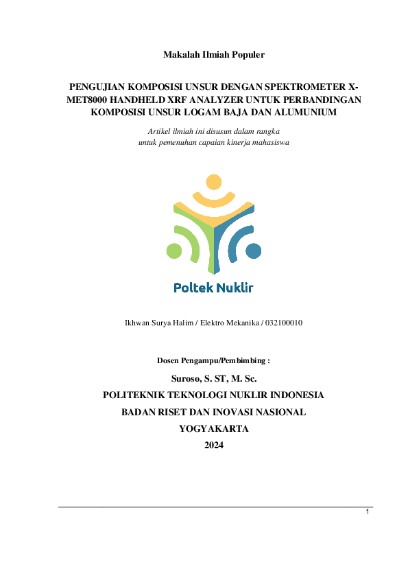 (PDF) ELEMENTAL COMPOSITION TESTING USING THE X-MET8000 HANDHELD XRF ...