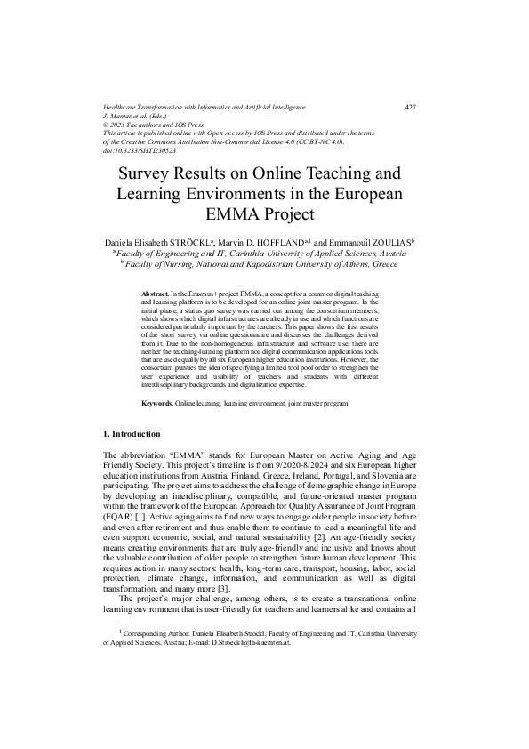 (PDF) Survey Results on Online Teaching and Learning Environments in ...