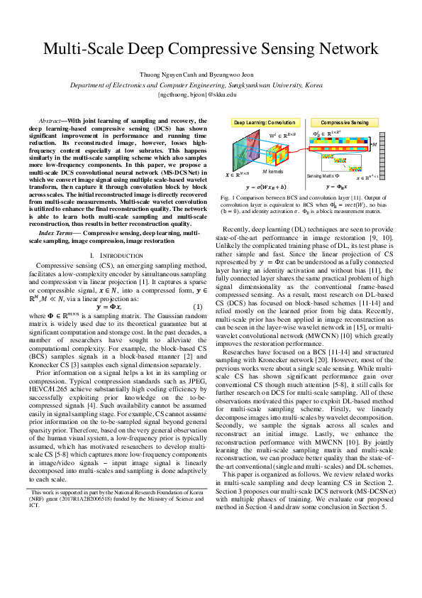 (PDF) Multi-Scale Deep Compressive Sensing Network