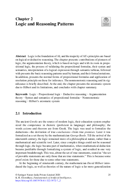 (PDF) Logic and Reasoning Patterns | Prof K R Chowdhary - Academia.edu