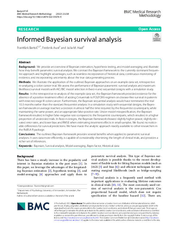 (PDF) Informed Bayesian survival analysis