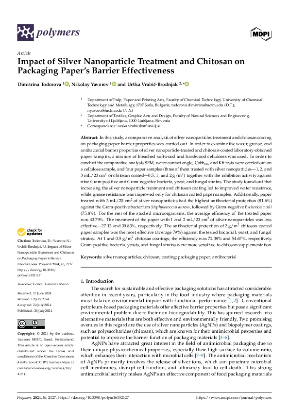 (PDF) Impact of Silver Nanoparticle Treatment and Chitosan on Packaging ...
