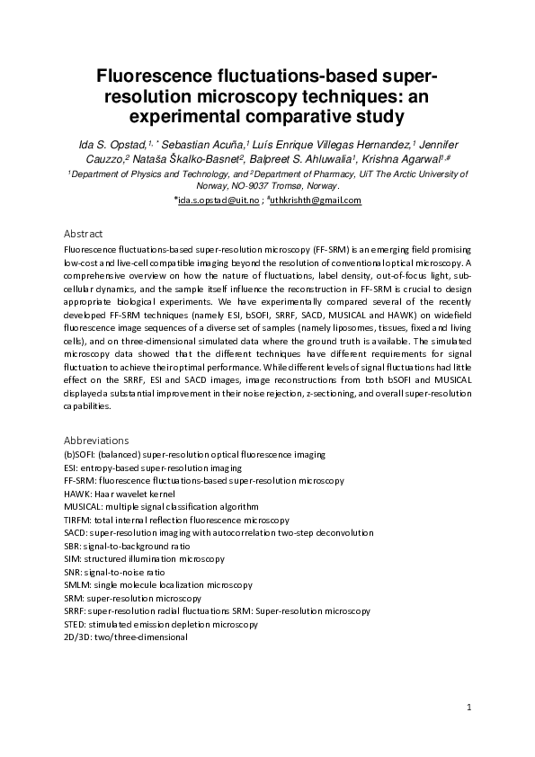 (PDF) Fluorescence fluctuations-based super-resolution microscopy ...