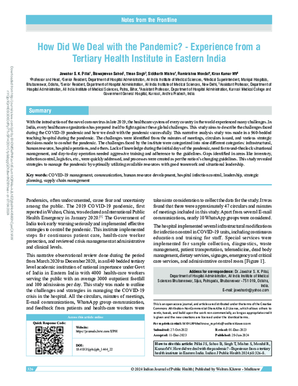 (PDF) Notes from the Frontline