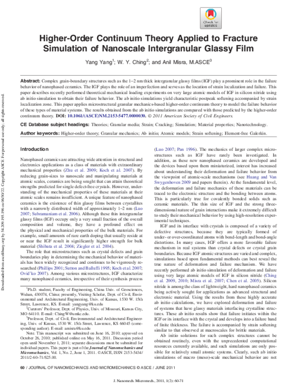 (PDF) Higher-Order Continuum Theory Applied to Fracture Simulation of ...