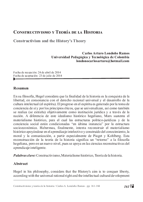 (PDF) Constructivismo y teoría de la historia