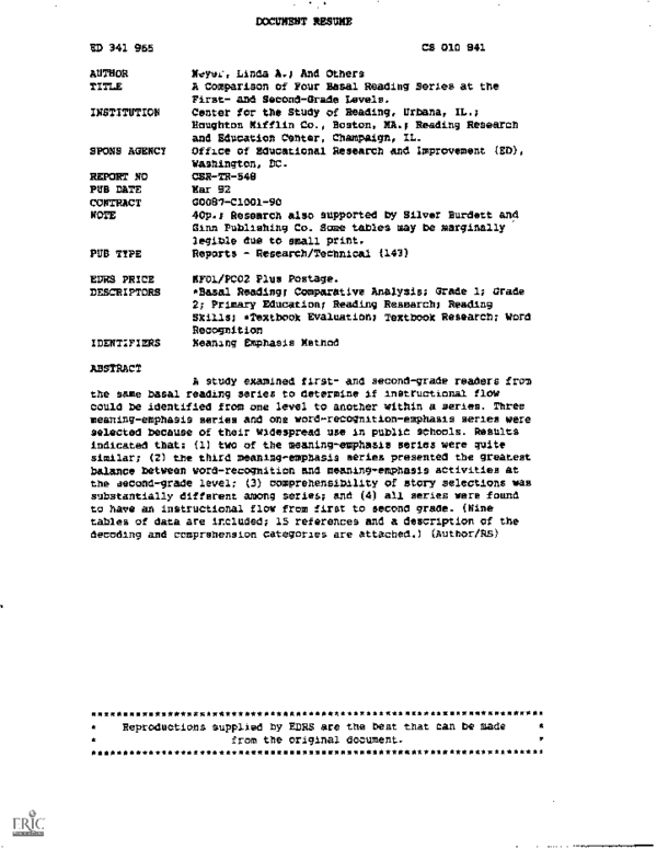 (PDF) A Comparison of Four Basal Reading Series at the First- and ...
